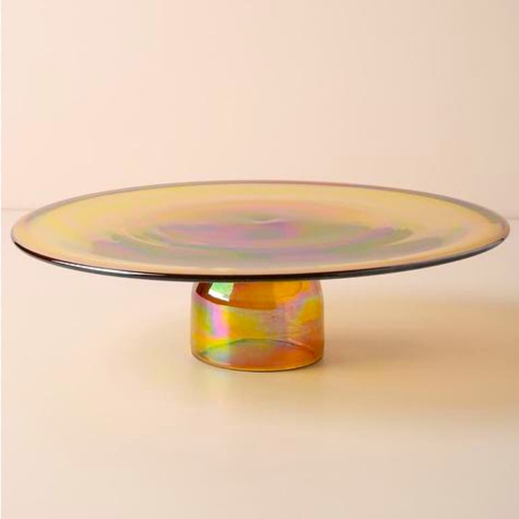 Anthropologie | Dining | Anthropologie Amber Recycled Glass Round ...